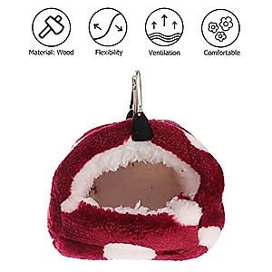 PATKAW Stuffed Animals Guinea Pig Bed M/14x13x7cm Winter Small Animals House Hamster Sleeping Bag Bunny Bed Guinea Pig Hideout ~Claret Guinea Pig Bedding