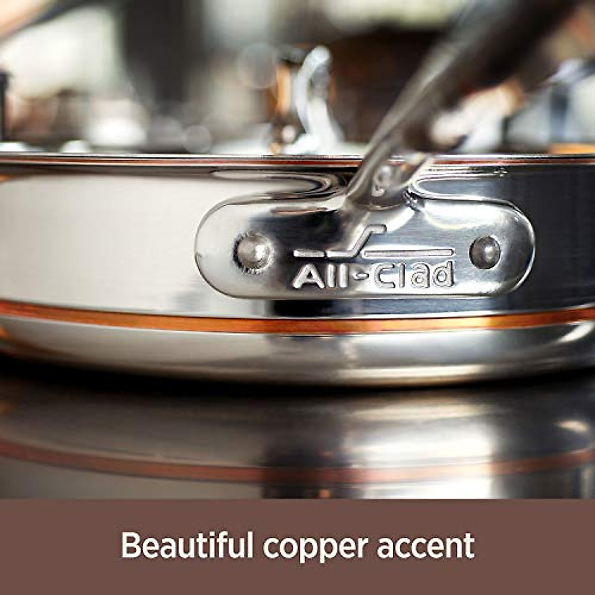 All-Clad Copper Core 5-Ply Stainless Steel Stockpot 8 Quart Induction Oven Broiler Safe 600F Pots and Pans, Cookware Silver