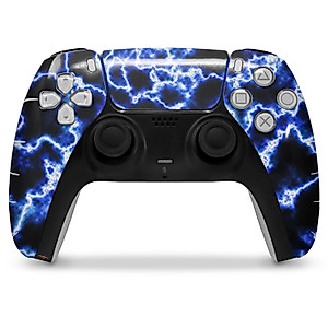 WraptorSkinz Skin Wrap compatible with Sony PS5 DualSense Controller Electrify Blue (CONTROLLER NOT INCLUDED)