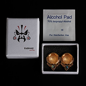 KUBOOZ(1 Pair Summer Sea-Shell Stainless Steel Screw Ear Plugs Tunnels Gauges Stretcher Piercings