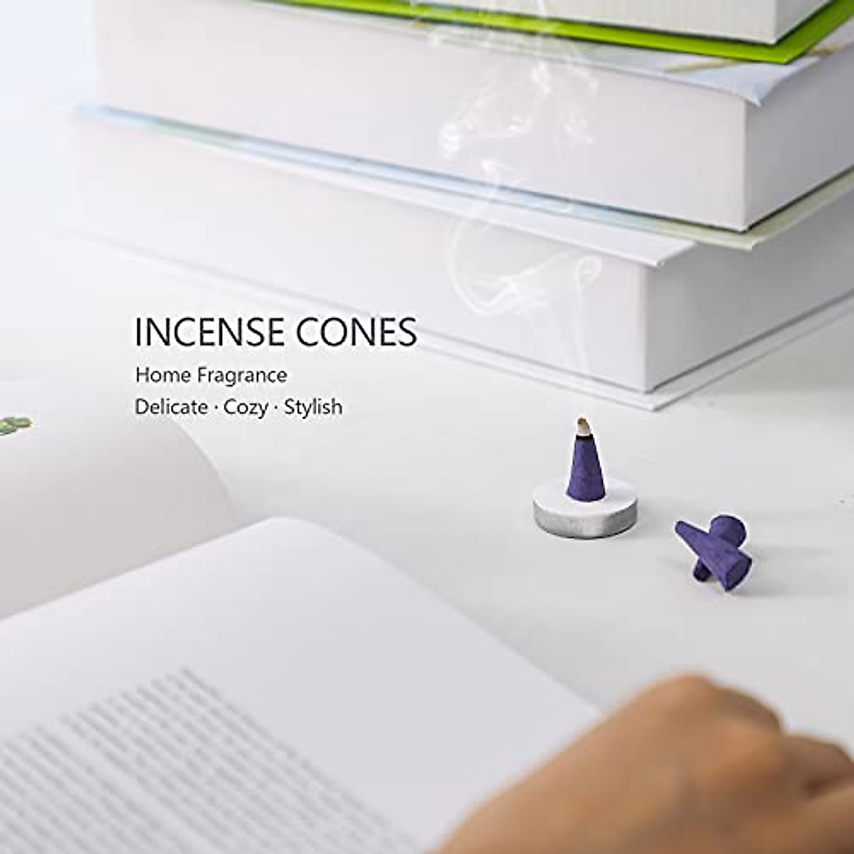 Incense Cones, Assorted Scented Incense Cones with Holder, Incense Gift Set for Mothers Day, Rose, Sage, Lavender, Violet, Cinnamon, Eucalyptus, Sandalwood, Rain Forest, 120 Cones Total