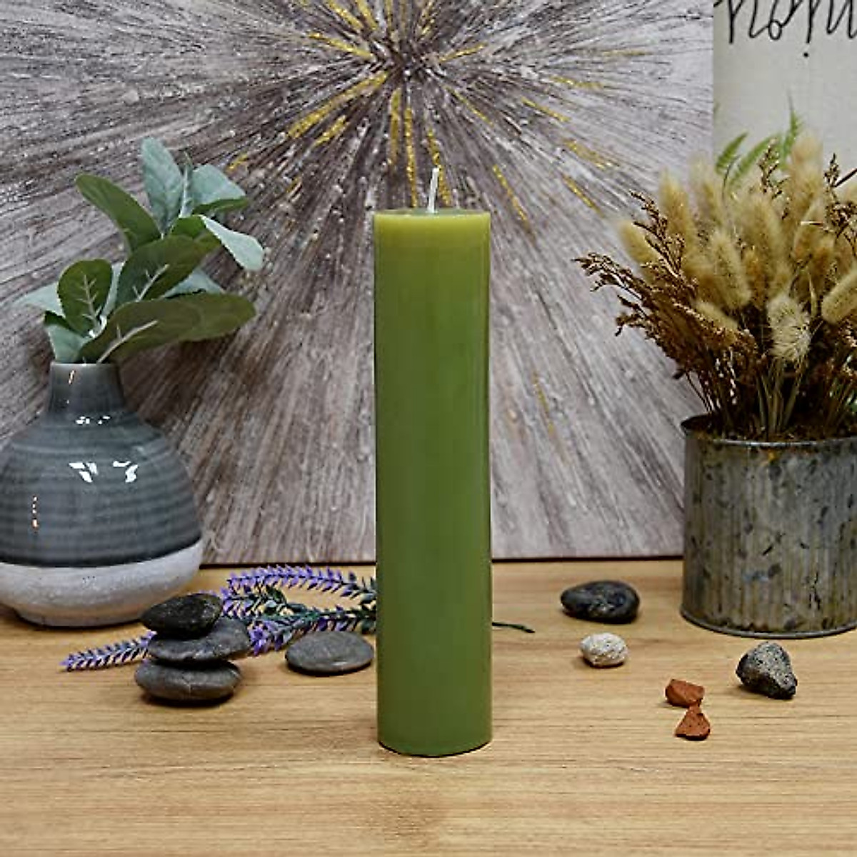 2 x 9 Sage Green Pillar Candle