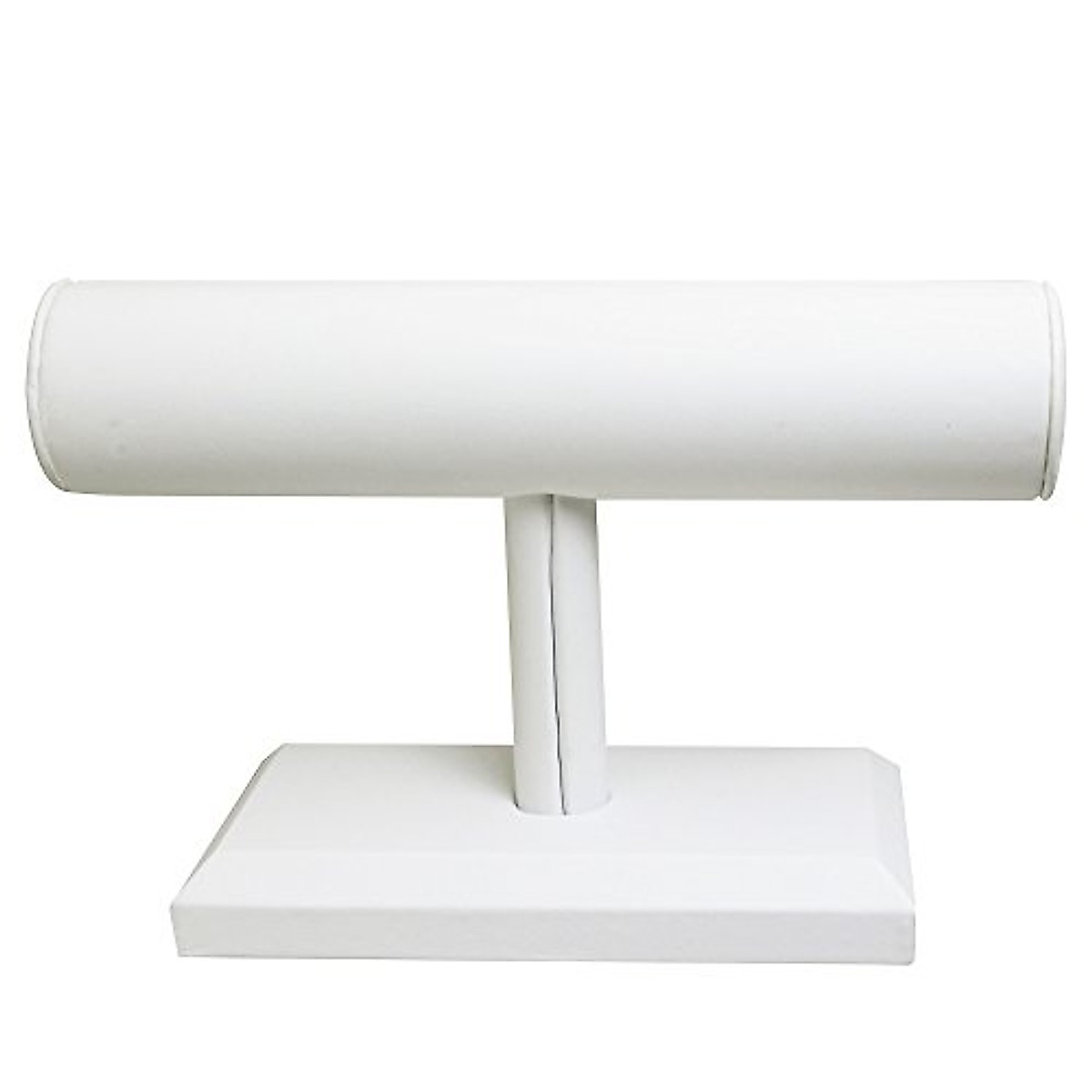 Mooca Bracelet Holder Jewelry Display Jewelry Stand Organizer T-Bar Bracelet Watch Display for Home Organization Bracelet Bangle Holder, White Leatherette