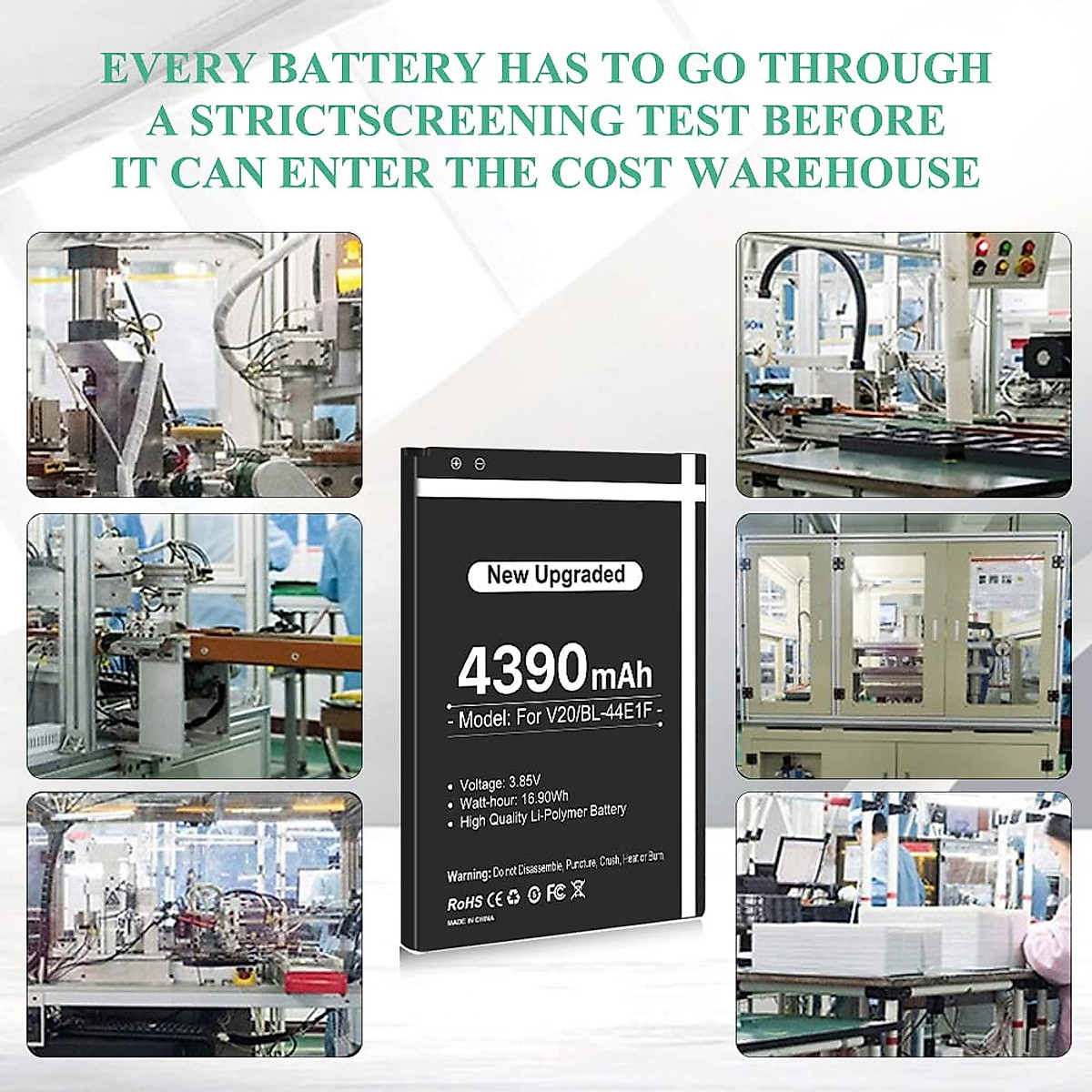 JDIRLDL Battery for LG V20, (2023 New Upgrade 0 Cycle LG V20 Battery Replacement for Lg V20,S996, H910, H918, VS995, LS997, VS995, H990T, H990N Dual, H990DS Dual, F200L | V20 Spare Battery