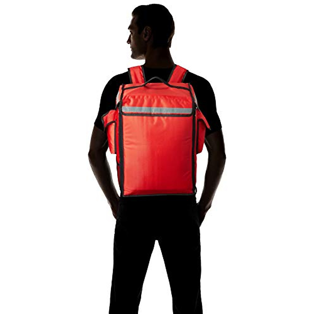 Food Delivery Backpack 14" L x 10" W x 19" H, Delivery Bag, Thermal Backpack,Heat Insulated Backpack, 2-Way Zipper (Red)