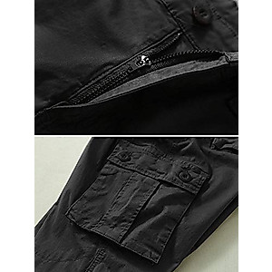 TRGPSG Women's Cargo Pants with Pockets, Outdoor Casual Camo Hiking Pants, Ripstop Construction Work Pants 3209 Black