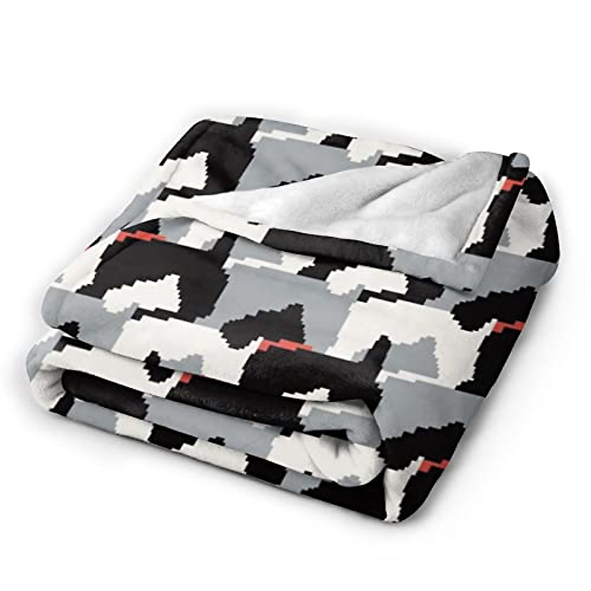 Maikeway Black Scottie Dogs Fleece Blanket Throw Warm Super Soft Comfort for Travel Outdoor Home 60"x50"