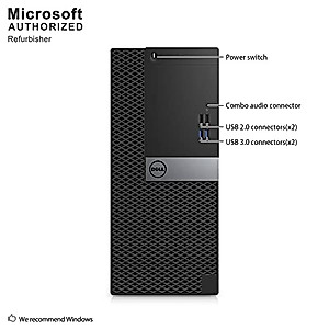 Dell OptiPlex 5040-T, Core i7-6700 3.4GHz, 16GB RAM, 480GB Solid State Drive, DVDRW, Windows 10 Pro 64bit, (Renewed)