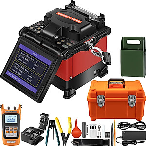 Mophorn Fiber Fusion Splicer Automatic Focus A-80S Fusion Splicer Kit + Jonard FOD-2000 Fiber Optic Drop Cable Slitter