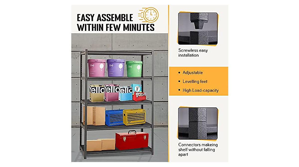 Rigma 5 Tier Heavy Duty Garage Shelf - Adjustable Storage