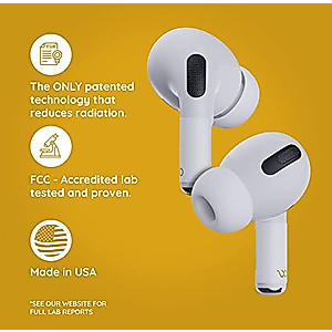 WaveBlock Pro, 2 Pair EarProtect Sticker for AirPods 3rd Generation or AirPods Pro 2, Harm Blocker for AirPods, 5G Shield Reduction, Fits in Case, Tested in FCC Certified Lab