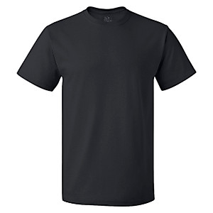 Fruit of the Loom Men's Lightweight Cotton Tees (Short & Long Sleeve), Crew-4 Pack-Black, X-Large