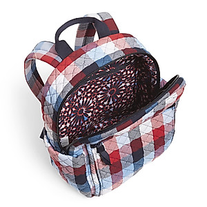 Vera Bradley Women's Cotton Small Backpack, Lavender Petal - Recycled Cotton, One Size