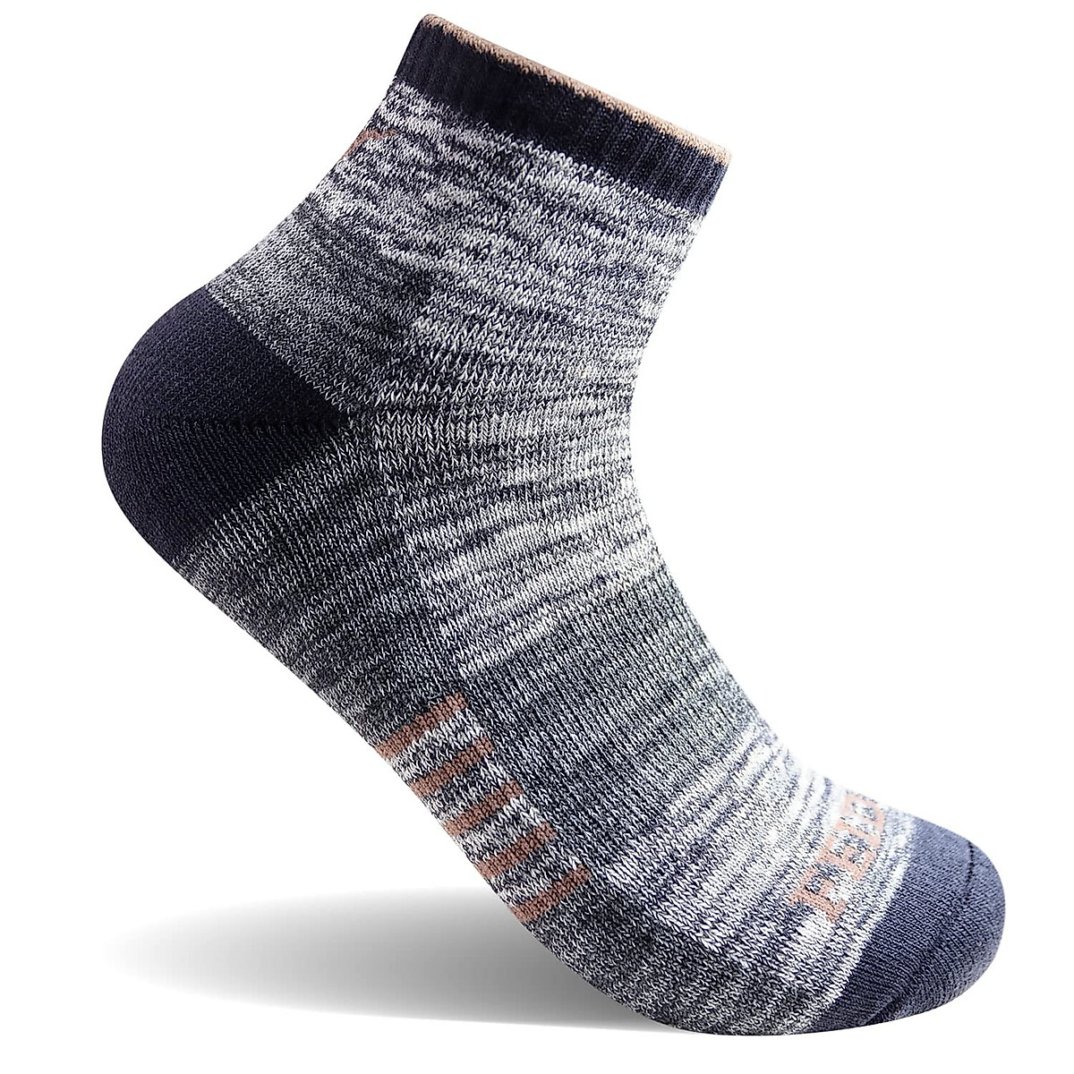 FEIDEER Women's Men's Hiking Walking Socks, Wicking Moisture Cotton Cushion Low Cut Ankle Socks (TJ-2-5MSS20305-M)