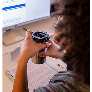 Stainless Steel Insulated Coffee Mug for Hot & Cold Drinks, 12 oz Silver - Coffee Cup with Lid and Handle - Coffee Travel Mug - 100% Leak-Proof Insulated Coffee Tumbler - Travel Coffee Mug Spill Proof