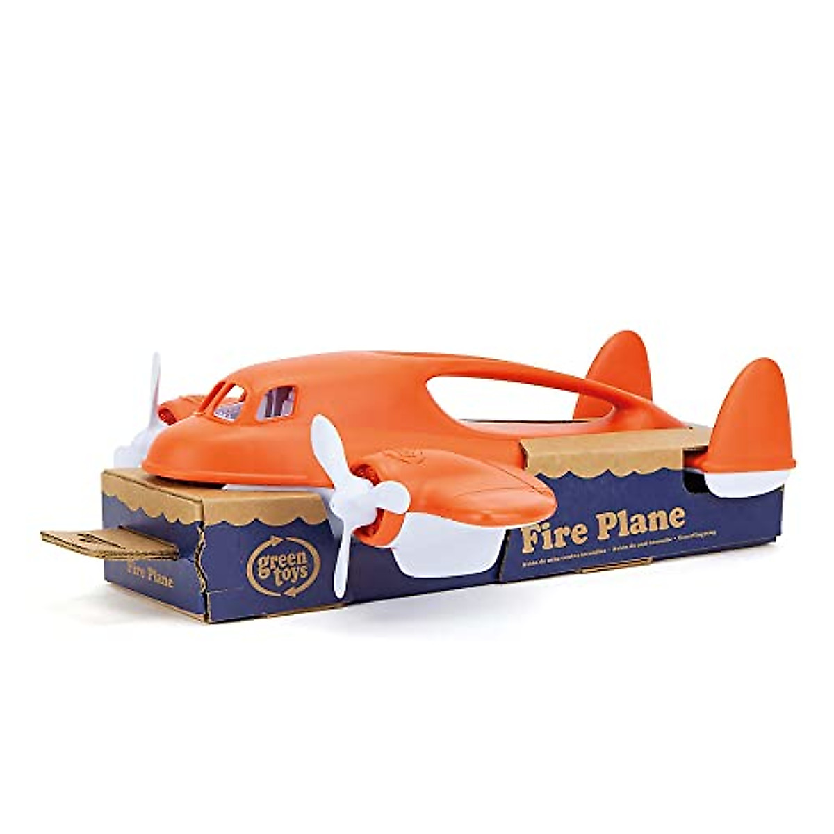 Green Toys Fire Plane - Pretend Play, Motor Skills, Kids Bath Toy Vehicle. No BPA, phthalates, PVC. Dishwasher Safe, Recycled Plastic, Made in USA.