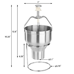 New Star Foodservice 37470 Commercial Grade Stainless Steel 18/8 Pancake Dispenser with Stand, Silver