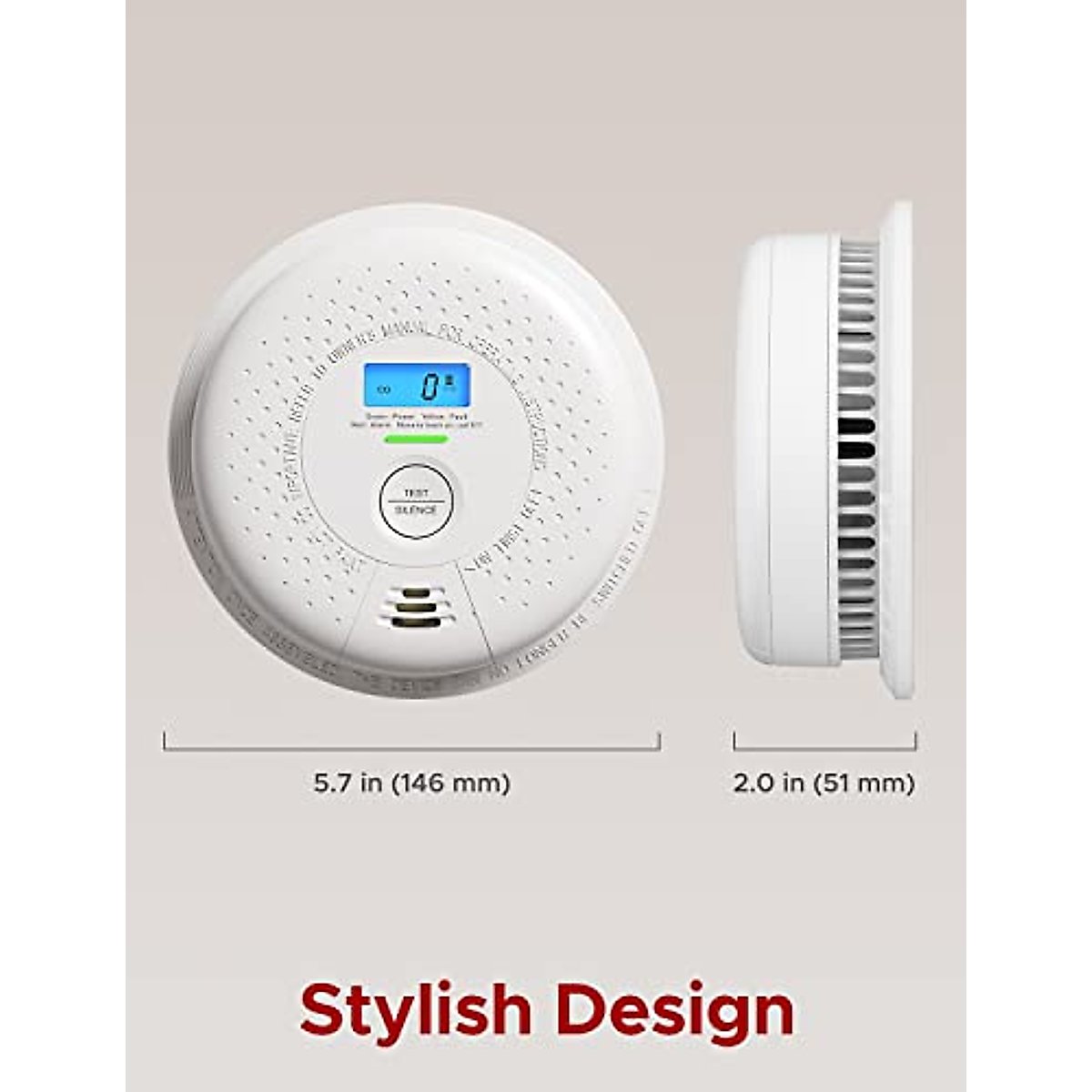 X-Sense Smoke and Carbon Monoxide Detector Combo, Wireless Interconnected Combination Smoke and Carbon Monoxide Detector with LCD Display & 10-Year Battery, RF Interconnected Model, 1-Pack