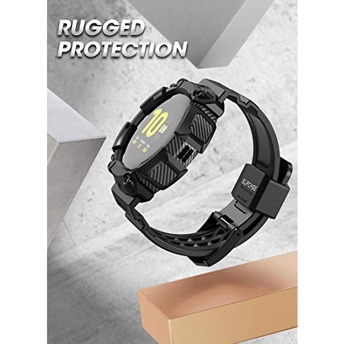 SUPCASE [Unicorn Beetle Pro] Series Case for Galaxy Watch Active 2/Galaxy Watch Active [40mm], Rugged Protective Case with Strap Bands for Galaxy Watch Active/Active 2 [40mm] 2019 Release (Black)