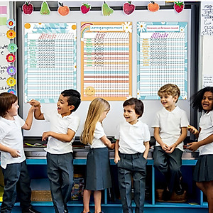 9 PCS Retro Groovy Classroom Charts Boho Classroom Incentive Chart Homework Data Charts Reward Chores Chart for Kids Behavior Learning Classroom School Attendance Homework Progress Tracking Pads