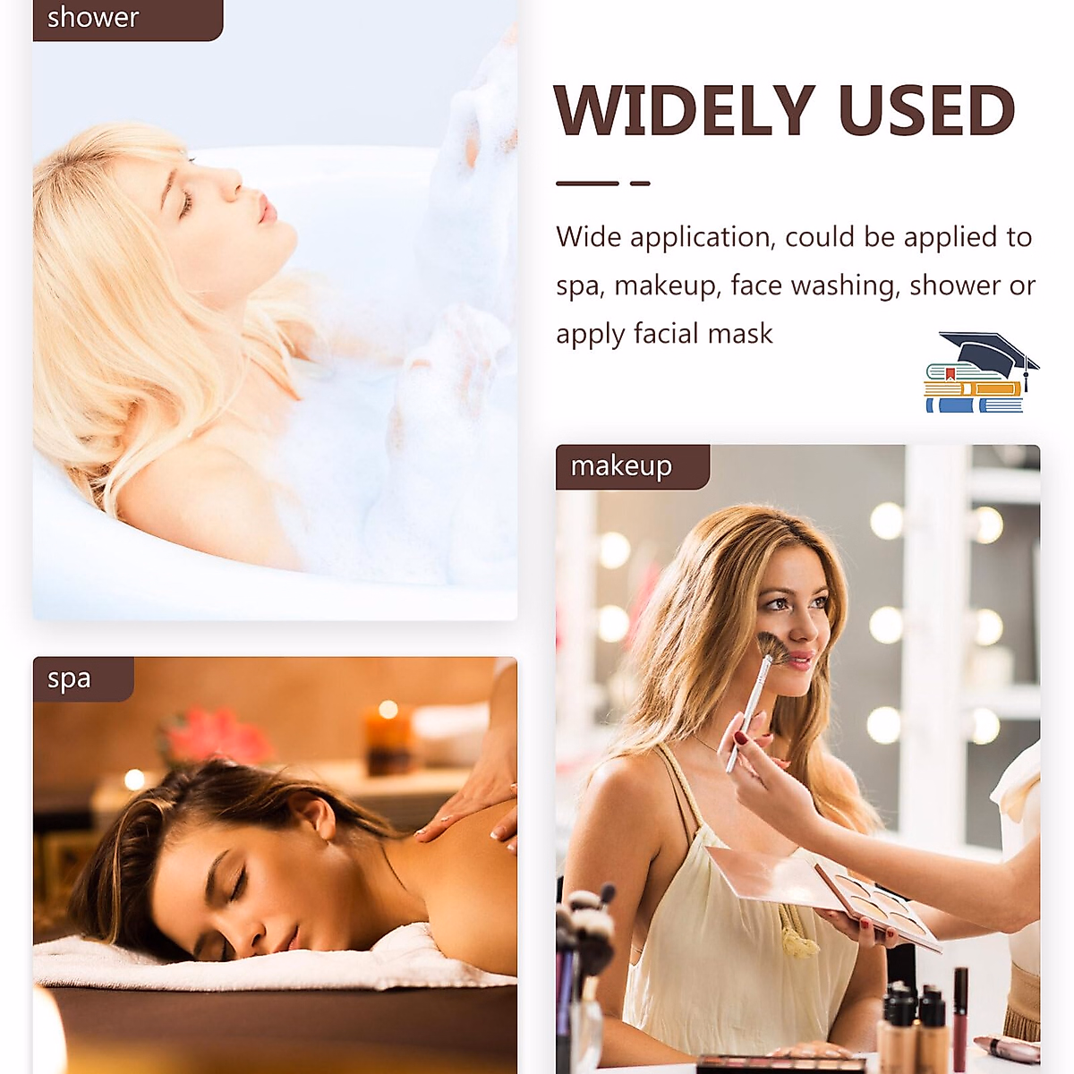 Beaupretty Face Wash Headband Bear Ears Headband Animal Ear Spa Headband Cute Makeup Hairband Shower Yoga Head Wraps for Girls Women (Coffee)