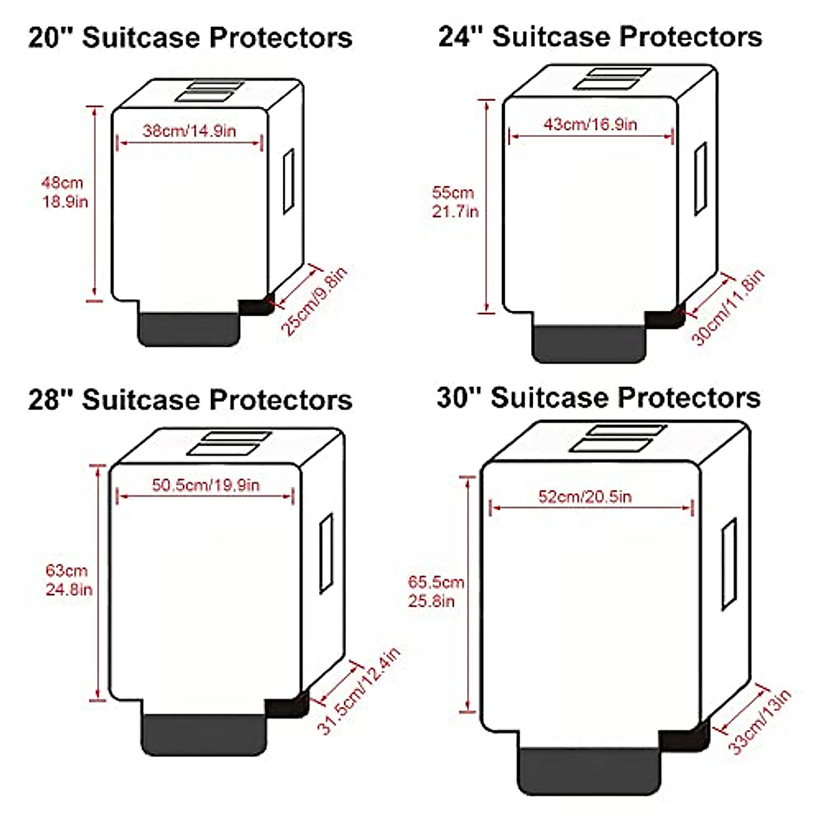 Yotako Clear PVC Suitcase Cover Protectors 28 Inch Luggage Cover for Wheeled Suitcase (28''(24.80''H x 19.90''L x 12.40''W))