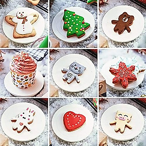 4.7 inch (12cm) Round Cookie Decorating Turntable, Rotating Cake Turntable Stand Baking Decor Plate, Food Contact Safe Plastic - White