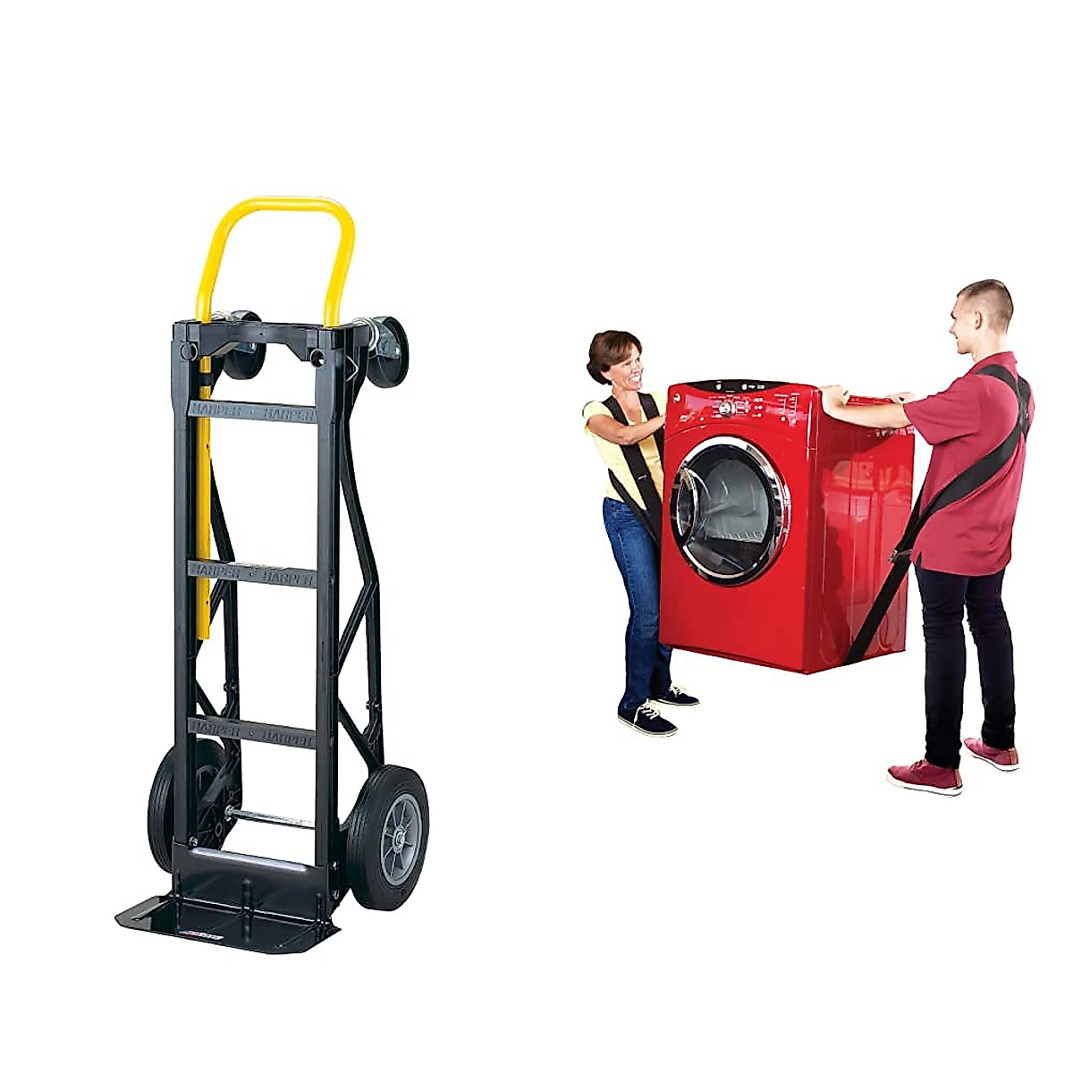 Harper Trucks Hand Truck and Dolly Bundle with Shoulder Dolly Lifting Straps