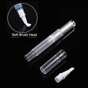 WEBBYBEAR 40 Pieces 3 ml Cuticle Oil Pen, Empty Nail Oil Pen, Transparent Twist Pens with Brush Tip, Cosmetic Lip Gloss Containers Eyelash Growth Liquid Tube, with 3 Stickers