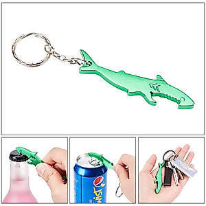 arricraft 12 Pcs Shark Shaped Bottle Opener, Pocketable Keychain Bear Opener for Camping and Traveling, 6 Random Colors