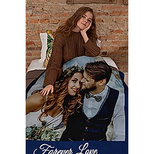 MeMoShe Custom Blankets with Photos Personalized Couples Gifts Customized Picture Blanket I Love You Gifts Birthday Gift for Wife Husband Girlfriend Boyfriend