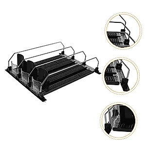 ULTECHNOVO Soda can Organizer Soda can Organizer Drink Refrigerator Storage Mini Refrigerator 3pcs Drink Pusher Ball Black Abs Slide Rail Mini Water Bottle Pusher Glide