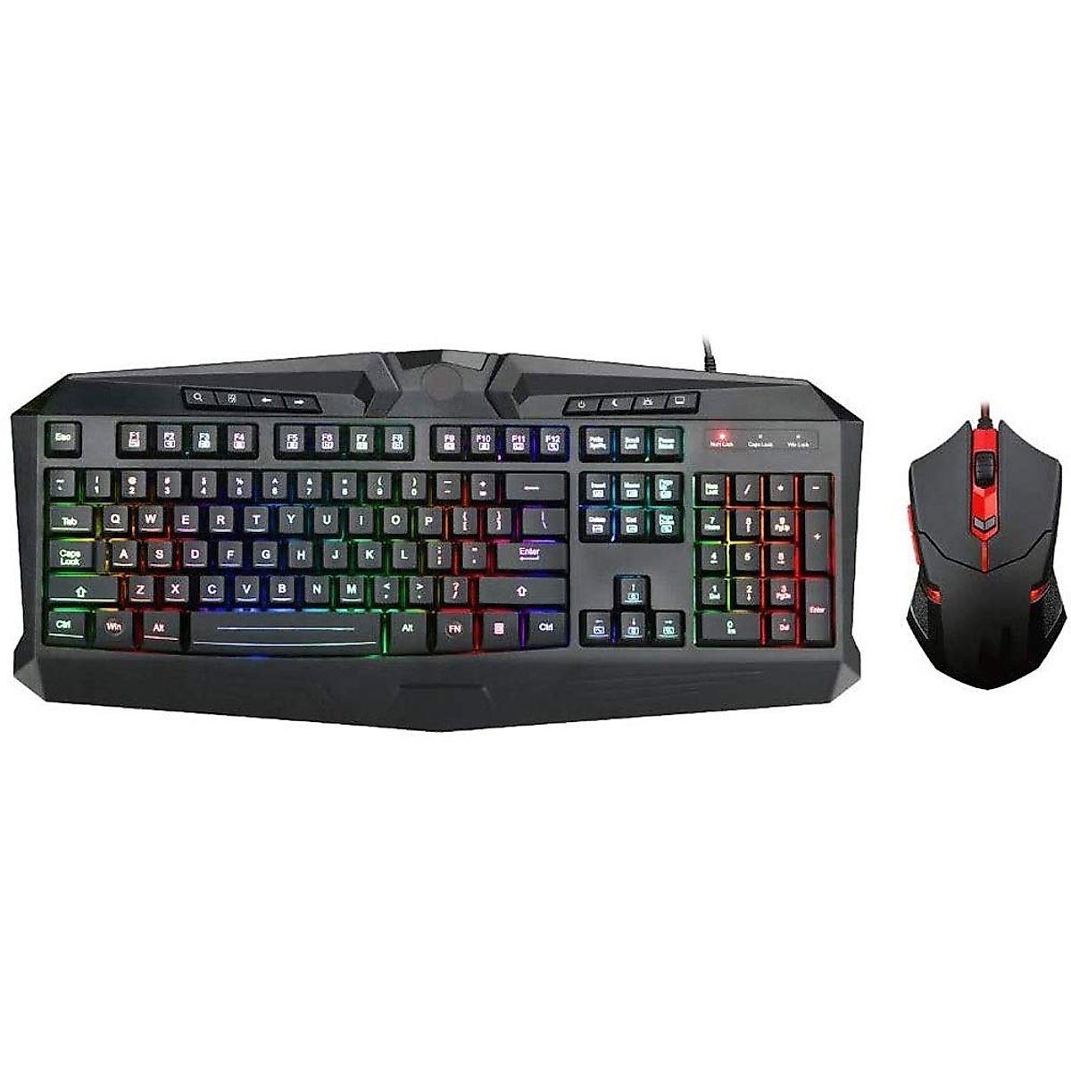FEDRUI Wired Gaming Keyboard, Backlit Compact Mini Keyboard, Waterproof Small Keyboard for Business Trip