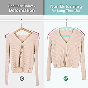 Velvet Clothes Hangers, ESEOE 50 Pack No Shoulder Bumps Suit Hangers with Swivel Hook, Ultra Thin Space Saving, Wide for Coat, Sweaters, Jackets, Shirt, Pants, Dresses (Sky Blue with Gold Hook)