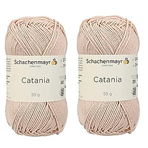 [ Set of 2 Skeins ] SMC Catania Originals 100% Mercerized Cotton Yarn, Total 3.52 Oz. Each 1.76 Oz (50g) / 136 Yrds (125 m) Amigurumi Yarn Fine-Sport 2 (263 Soft Apricot)