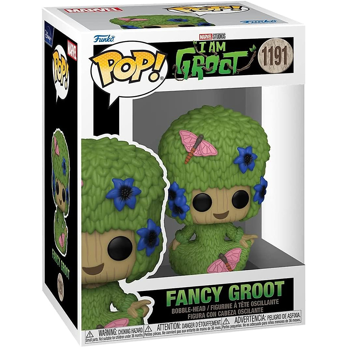POP Marvel: I Am Groot - Fancy Groot Marie Hair Funko Vinyl Figure (Bundled with Compatible Box Protector Case), Multicolored, 3.75 inches