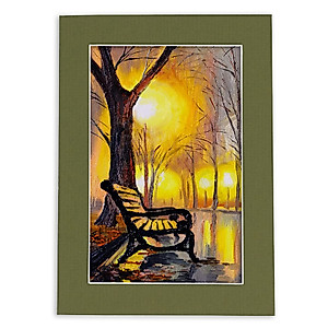 8x10 Mat Bevel Cut for 5x8 Photos - Acid Free Dill Green Precut Matboard - For Pictures, Photos, Framing - 4-ply Thickness