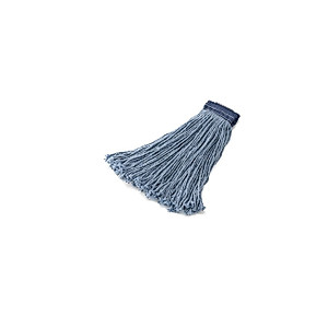 Rubbermaid Commercial Products Premium 8-Ply Cut-End Blend Mop, 24-Ounce, 5-Inch Blue Headband, Heavy Duty Wet Mop for Floor Cleaning Office/School/Stadium/Bathroom, Pack of 12