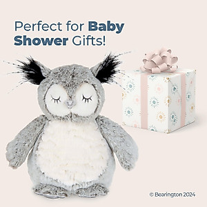 Bearington Baby Owlie Hugs-A-Lot Plush Stuffed Animal Gray Owl, 14"