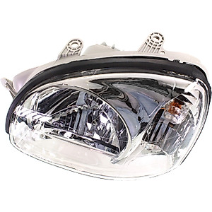 Garage-Pro Headlight Set Compatible with 2003-2006 Hyundai Santa Fe, Driver and Passenger Side, with Bulbs, Halogen, Production Date From July 14 2003