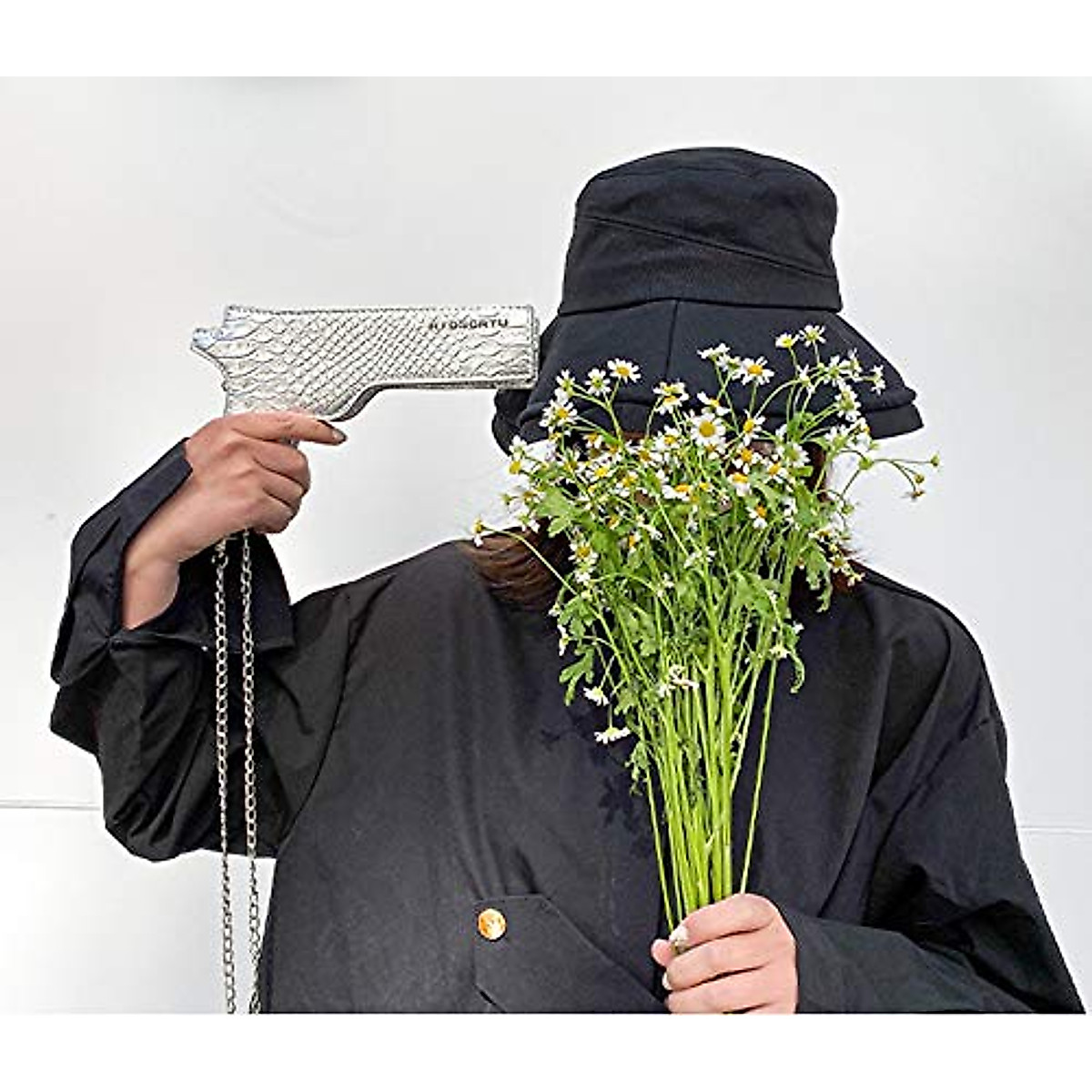 QZUnique Women Pistol Cartoon Messenger Handbag Purse Chain Shoulder Crossbody Handbags