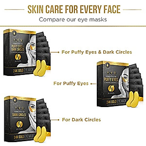 DERMORA 24K Gold Eye Mask Puffy Eyes and Dark Circles Treatments Look Less Tired and Refresh Your Skin, 20 Pairs