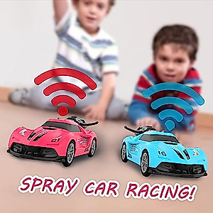 OLMURI Kids Remote Control Car, 1:24 RC Car Toys with Spray, 2.4Ghz LED Light Pink RC Drift Racing Car, Toys Car Gifts for Kis 6-12 and Girls
