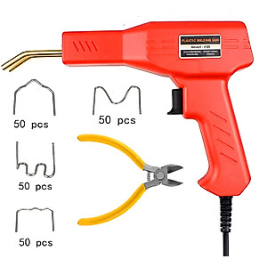 JIANPING Plastic Welder Kit for Car Bumper Repair, Hot Stapler Welding Gun, Plastic Welding Repair Kit with Carry Case (Red)