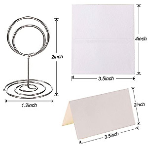 Toncoo 24 Pcs Premium Mini Place Card Holders and 24 Pcs Place Cards, Small Table Card Holder, Cute Table Number Holders, Photo Picture Holders for Centerpieces, Wedding, Party, Birthday