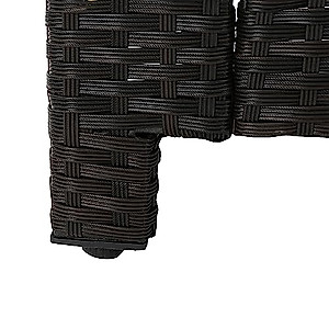 Christopher Knight Home Puerta Outdoor Wicker Loveseat with Cushions, Dark Brown / Beige Cushions