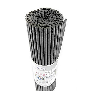 DINY Home Collections Professional Grade Heavy Duty Anti-Slip Mat Non Skid - Shelf and Drawer Liner 18" x 78.75" (6ft) - Trim to Fit (Black)