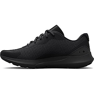Under Armour Men's Surge 3 Road Running Shoe, (002) Black/Black/Black, 7.5