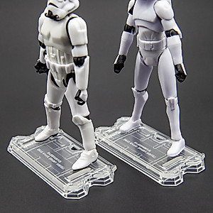 NC EBCO 30 Pieces Action Figure Display Stands Clear Doll Model Support Stand for 3 75 inch Action Figures … Transparent Action Figure Dispaly Stand Base