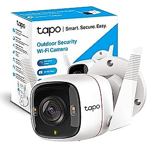 TP-Link Tapo 2K QHD Security Camera Outdoor Wired, Starlight Sensor for Color Night Vision, Free AI Detection, Works with Alexa & Google Home, Built-in Siren, Cloud/SD Card Storage (Tapo C320WS)